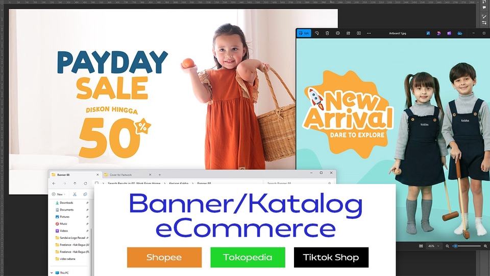 Design Banner & Katalog eCommerce Shopee/Tokopedia/Tiktok Shop/Lazada dll