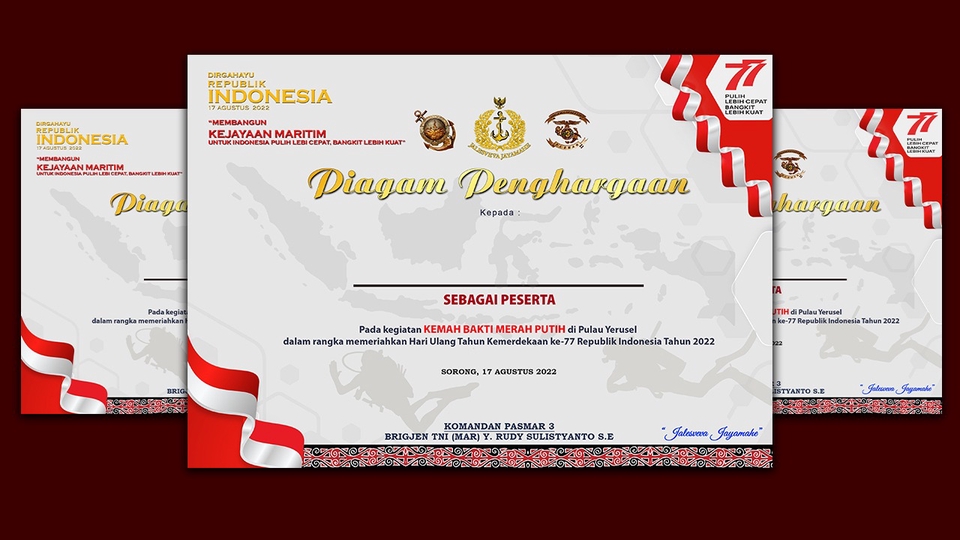 Desain Sertifikat/Piagam Custom 24jam - Free Revisi