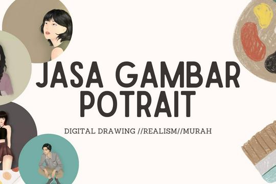 Gambar ilustrasi dan potrait realistis MURAH