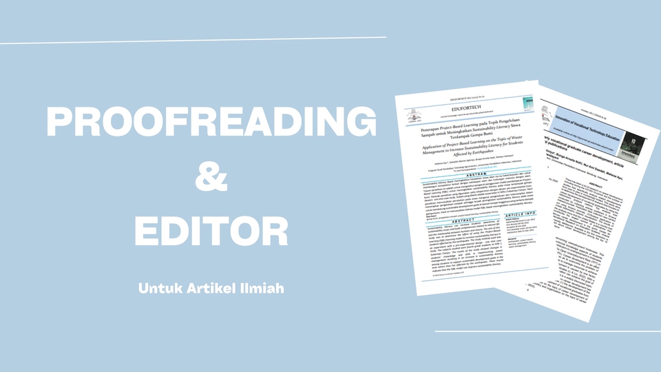 Editing & Proofreading Jurnal dan Artikel Ilmiah