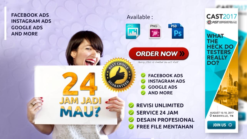 Desain Banner Ads 1 Hari Jadi (Garansi)