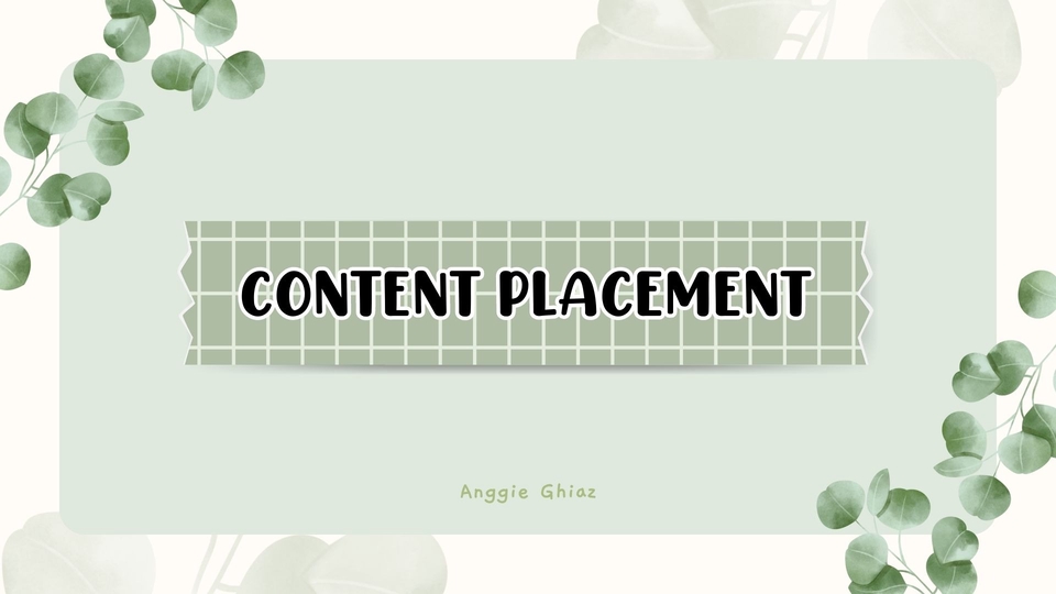 Content Placement di Personal Blog