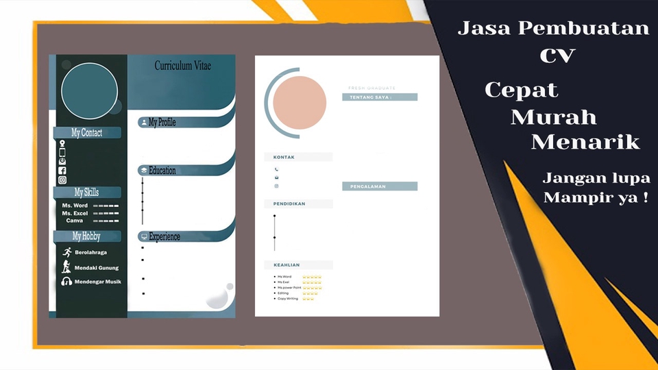 JASA PEMBUATAN CV HASIL MENARIK DAN RAPI HANYA 4 JAM