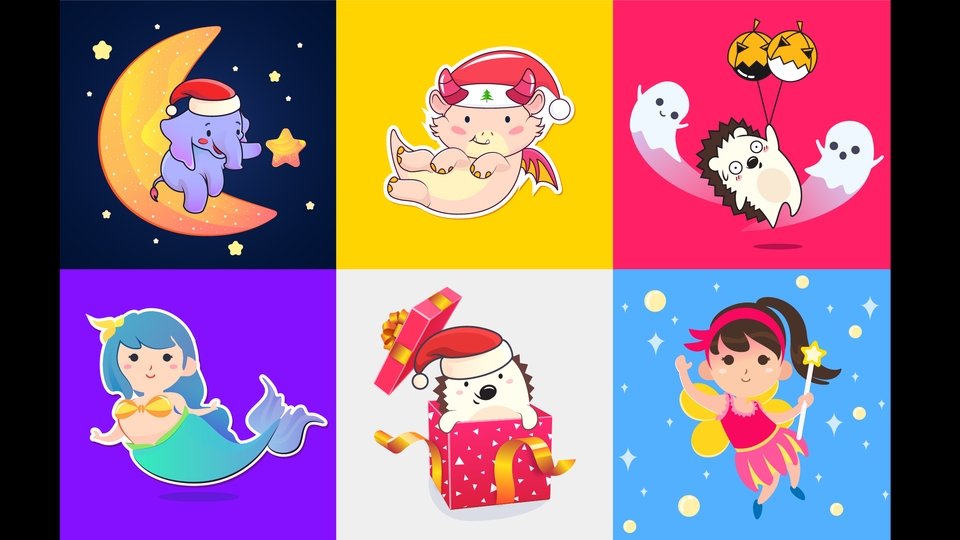 Desain Ilustrasi Vektor Karakter Binatang Lucu dan Original