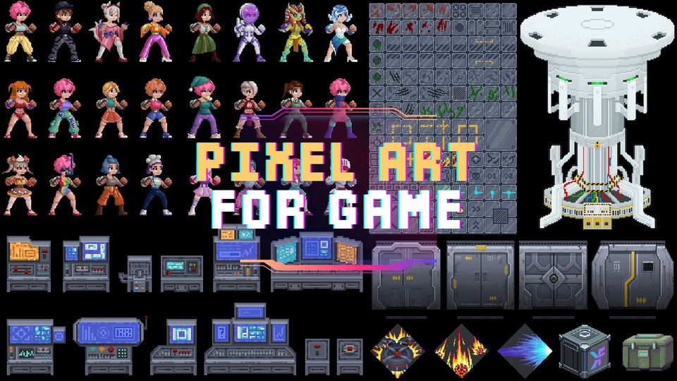 รับวาด Pixel Art - Character / Game Asset / BG / Animation