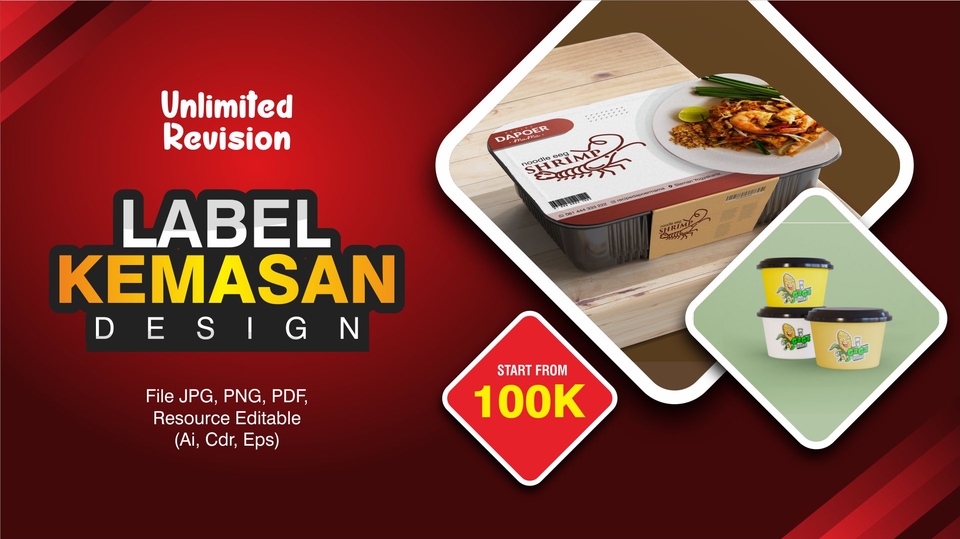 DESIGN LABEL KEMASAN FOOD & DRINK UNLIMITED REVISION