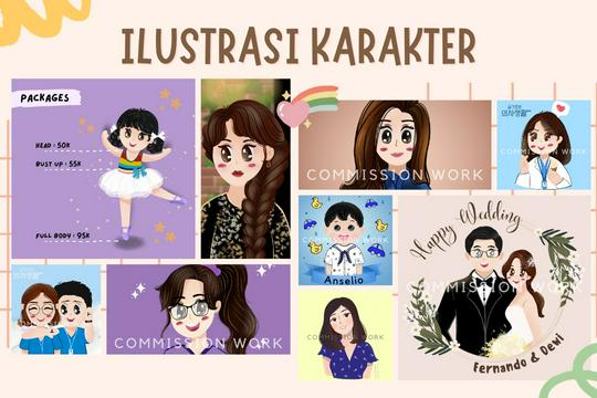 Ilustrasi karakter kartun custom