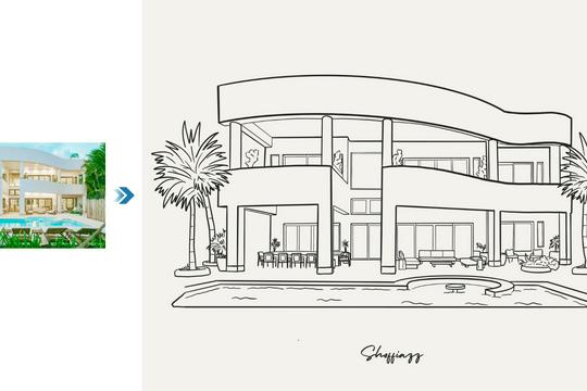 Ilustrasi Line Art Portrait/Objek/Bangunan Untuk Keperluan Bisnis ...