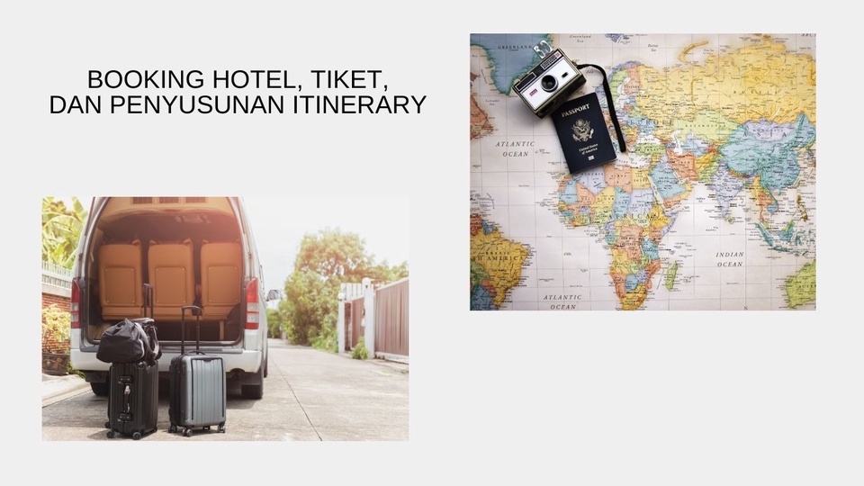 Jasa pemesanan tiket, hotel, dan pembuatan itinerary