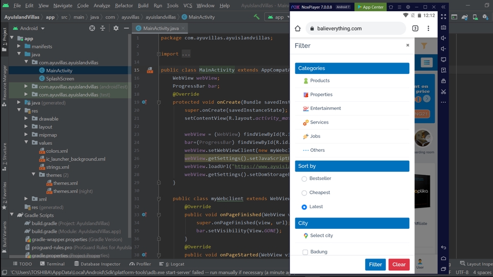 Pembuatan Webview Android (APK & AAB)