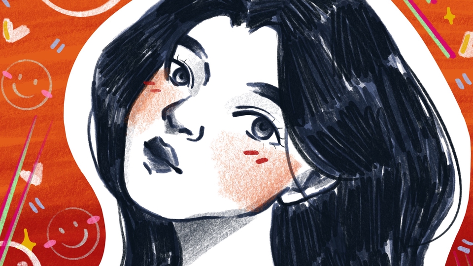 gambar potrait dengan pencil brush di procreate