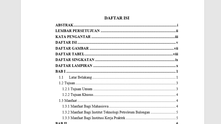 Jasa Edit Pembuatan Daftar Isi/Tugas Kuliah/Sekolah