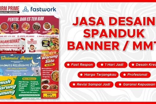 JASA DESAIN SPANDUK / BANNER / MMT - GARANSI KEPUASAN