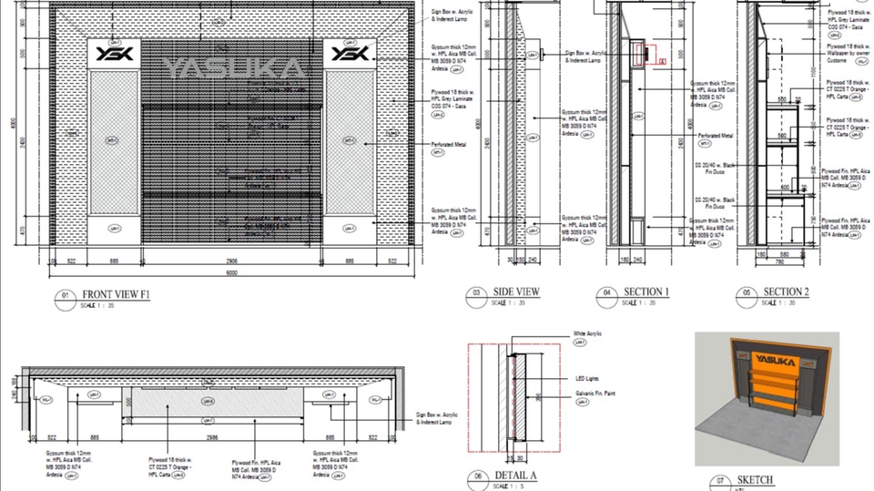 Draft CAD Gambar Kerja 2D, DED, IMB, Architect, Structure, dan Interior