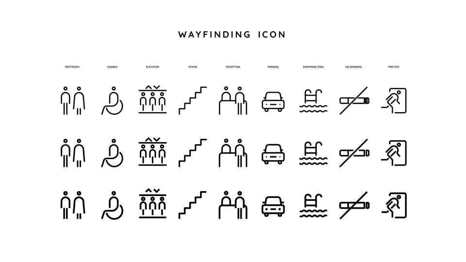 ออกแบบไอคอน / Wayfinding icon / Pictogram / Label / Signage