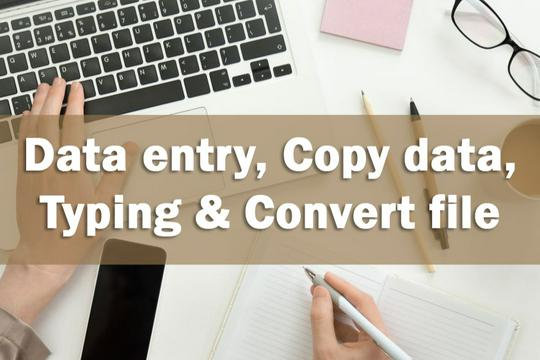 Data entry, copy paste, convert file