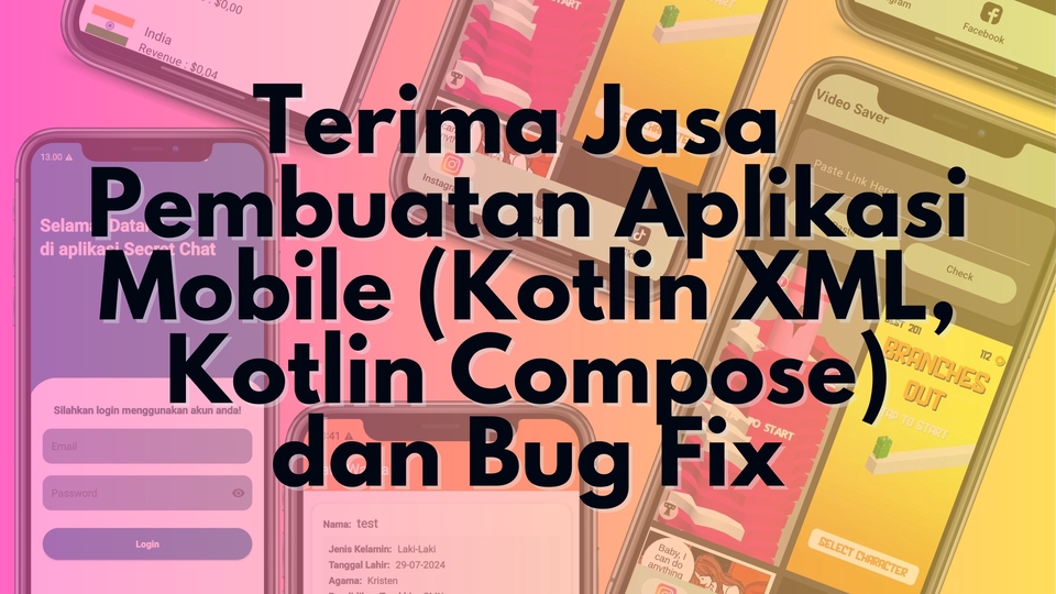 Pembuatan Aplikasi Android (Kotlin XML, Kotlin Compose) dan Bug Fix