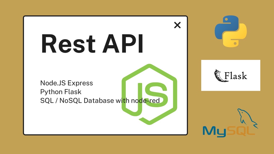 รับทำ REST API ด้วย Node.js Express.js Flask, SQL / NoSQL Database, Node-red