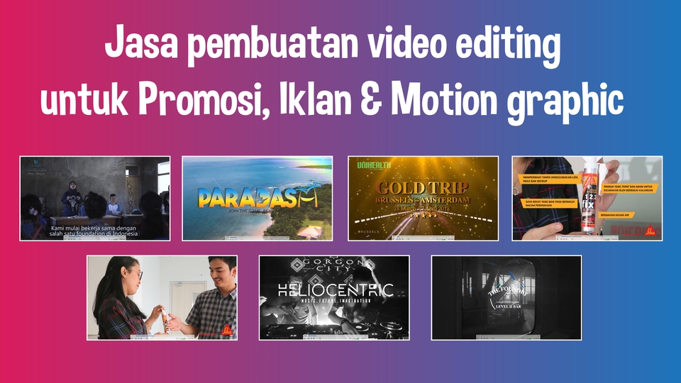 Video Editing (Promosi, Iklan & video grafis) 3 hari Selesai, 3xrevisi