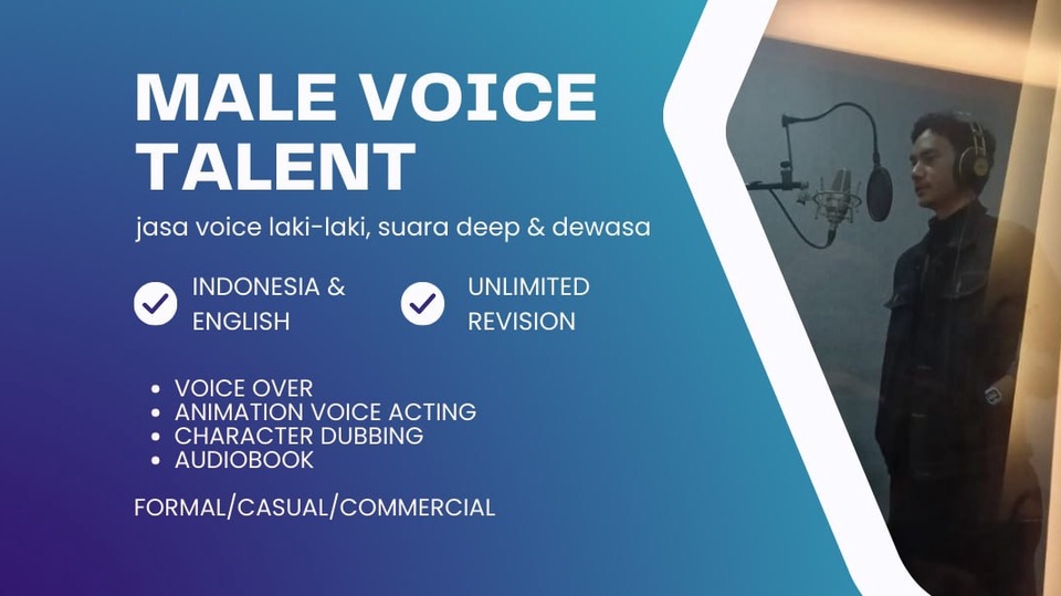 Voice Actor dan Dubber Bahasa Indonesia dan Inggris - Suara Pria