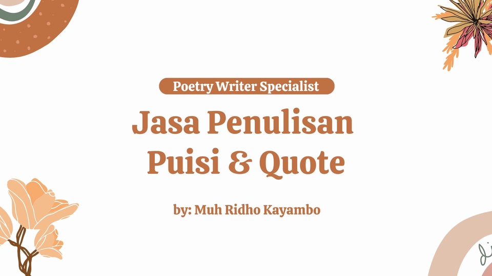 Jasa Menulis Puisi by Poetry Writer Specialist
