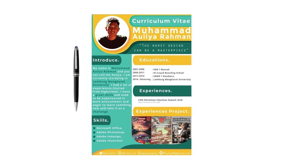 Design CV dan surat lamaran kerja