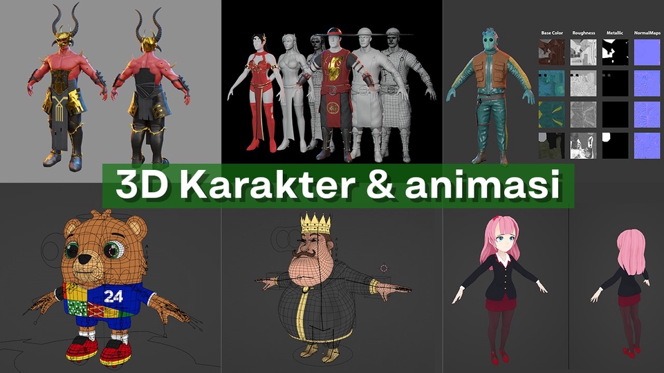 Animasi karakter untuk game assets