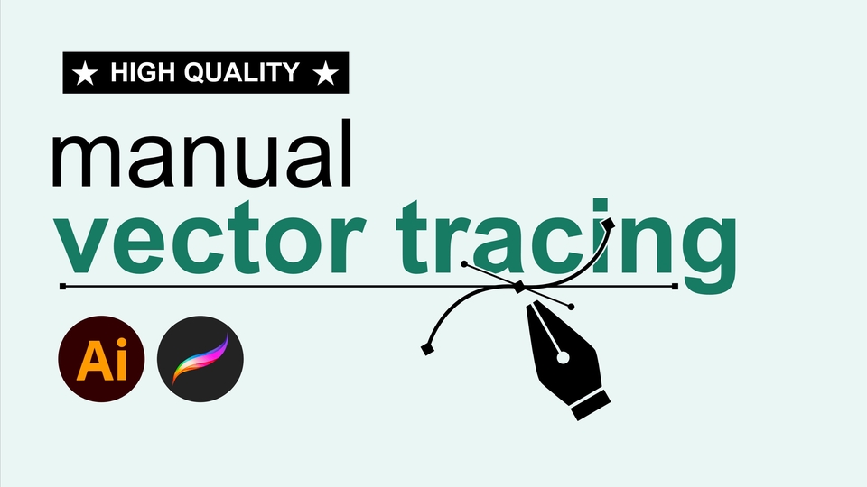 MANUAL VECTOR TRACING / REDRAW ADOBE ILUSTRATOR DAN PROCREATE