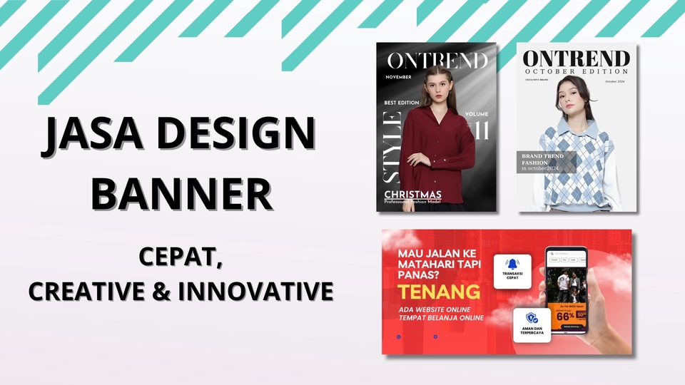 Design Banner Online / Offline dengan Gaya Modern dan Minimalis