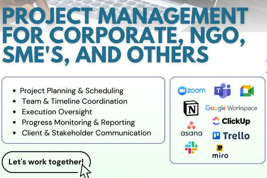 Project Management for Corporate, NGO, SME's, and others