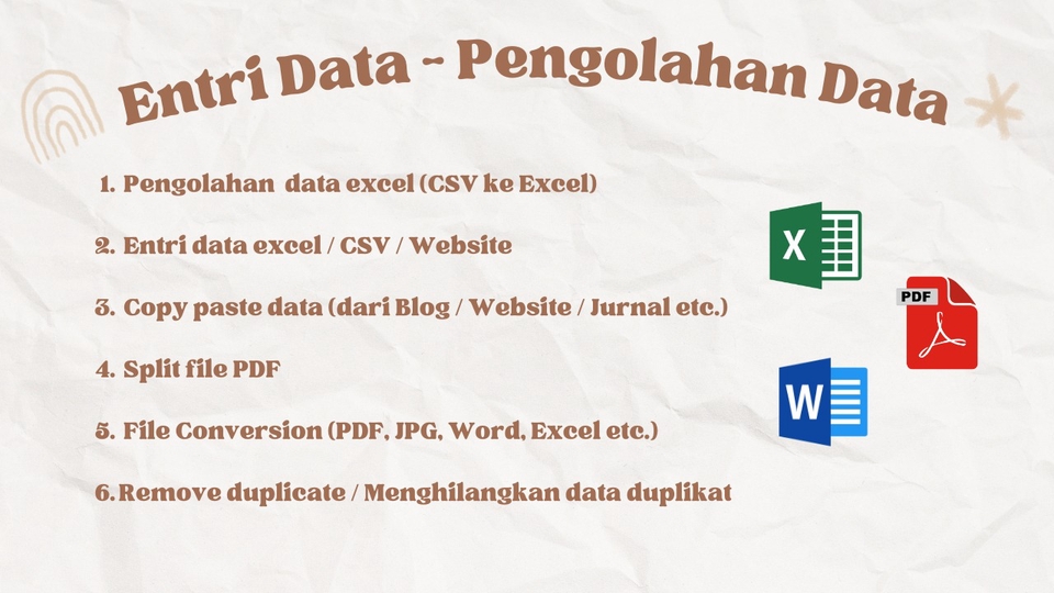 ENTRI DATA, FILE CONVERSION, PENGOLAHAN DATA EXCEL (CSV KE EXCEL)