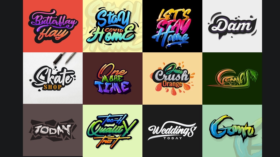 Design lettering untuk kaos simple dan keren