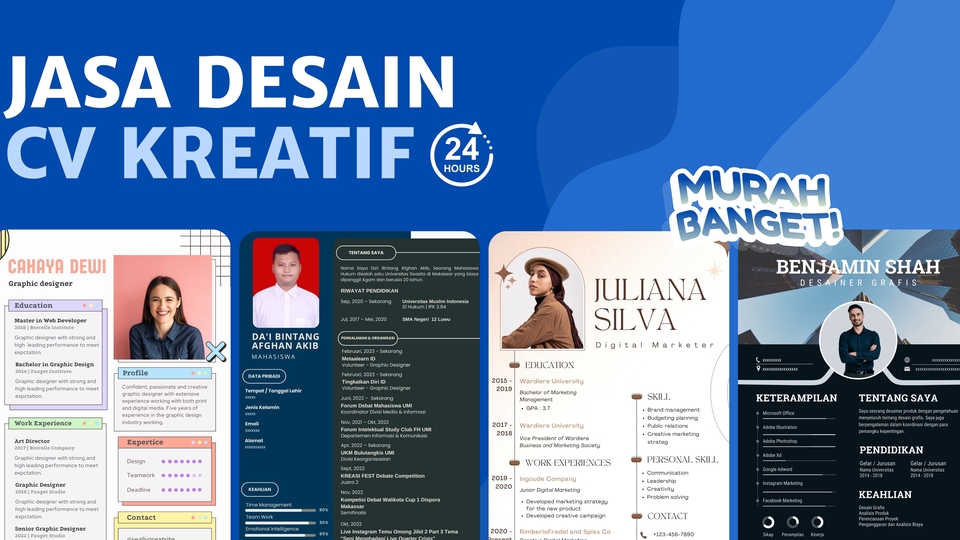 JASA PEMBUATAN CV CEPAT BISA REVISI SEPUASNYA (Maks. 1 HARI)