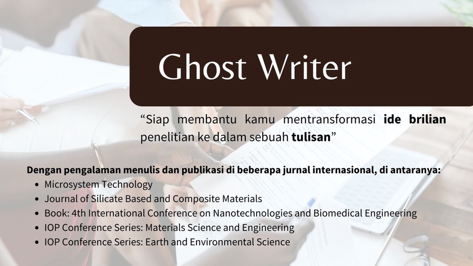 Ghost Writer: Karya Tulis Ilmiah