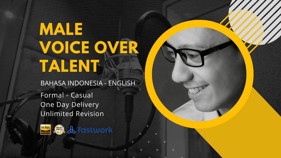 Voice Over Pria Profesional (Bahasa Indonesia - English)