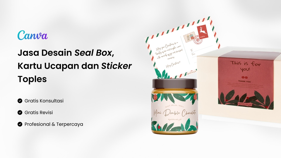 Jasa Desain Seal Box, Kartu Ucapan dan Sticker Toples