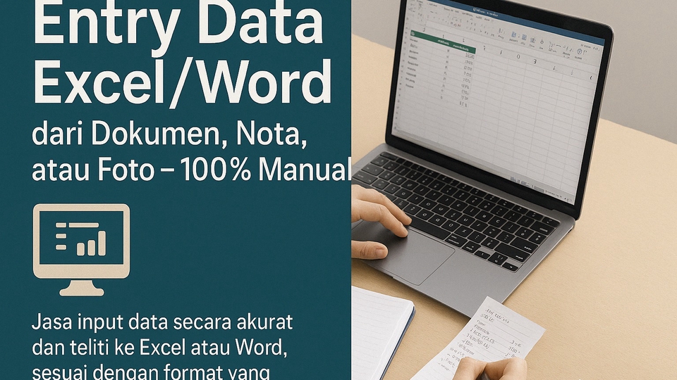 Entry Data Excel/Word dari Dokumen, Nota, atau Foto – 100% Manual