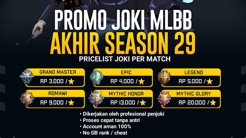 OPEN BOOSTING RANK/JOKI RANKED MOBILE LEGENDS