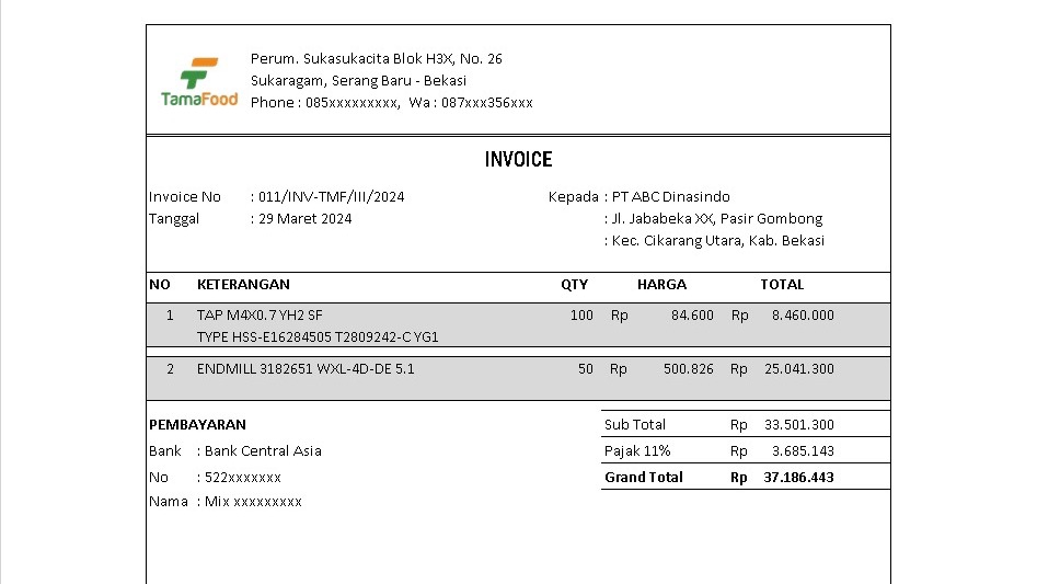 JASA PEMBUATAN INVOICE, KERTAS KERJA STOK BARANG & MANAGEMENT ADMINISTRASI