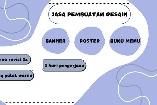 Pembuatan desain poster toko/makanan/usaha.