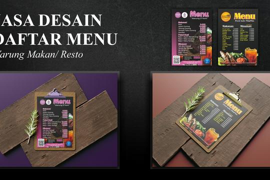 Desain Daftar Menu dengan Gaya Modern dan Profesional (Ukuran A4)
