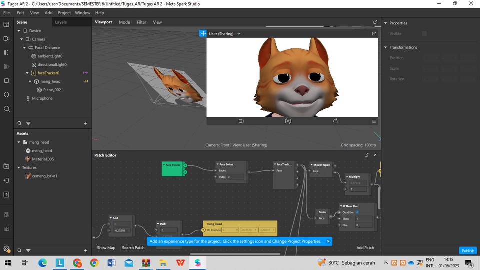 3D & 2D Tracker spark AR & Fase Mesh spark AR