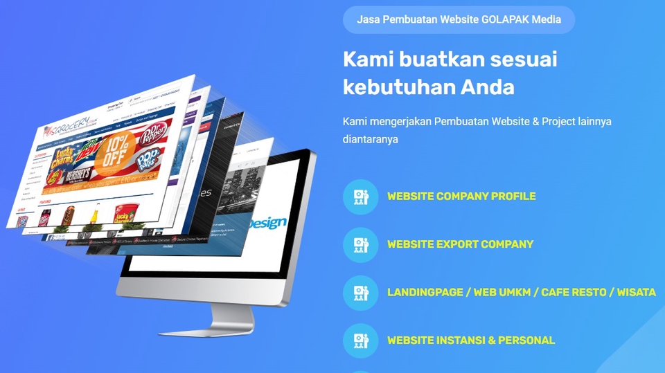 JASA WEBSITE COMPANY PROFILE, EKSPOR, UMKM, LANDINGPAGE, INSTANSI, CAFE RESTO, PERSONAL BRANDING