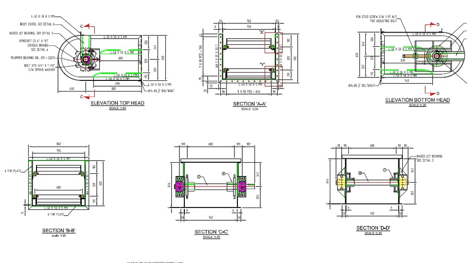 Design/Drawing CAD 2D Palm Oil Mill (Mechanical Drawing)