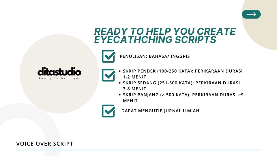 Naskah Voice Over Bahasa & Inggris + Kutipan Jurnal Ilmiah| 24 jam jadi!
