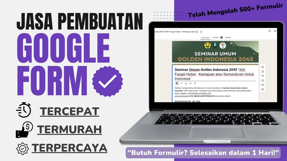 Jasa Pembuatan Formulir Digital (Google Form) Cepat dan Rapi