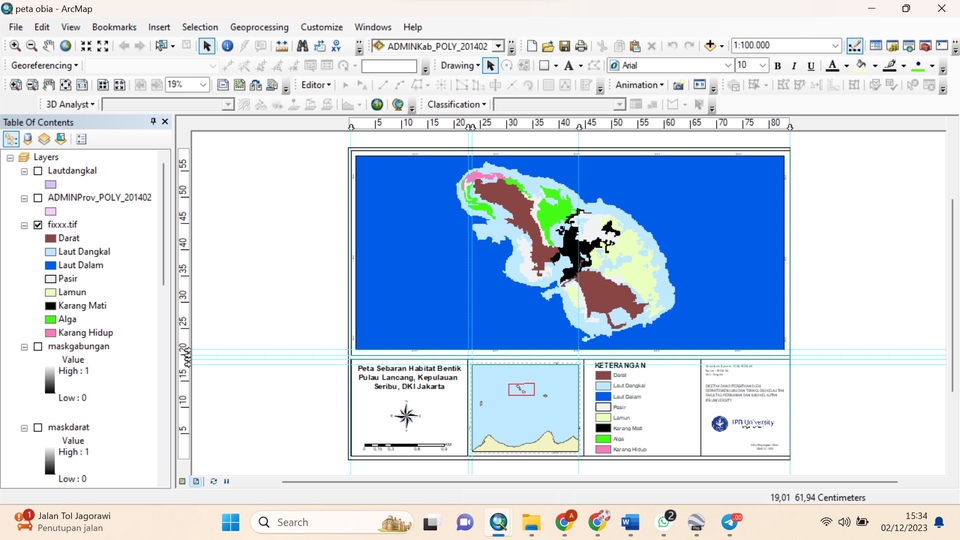 Pemetaan SIG dan Analisis Spasial dari ArcGIS Basis Kelautan