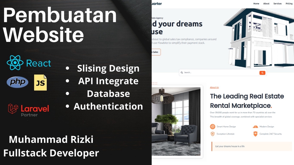Jasa pembuatan dan Pengembangan Website (Laravel,React.Js,CI,express.js) Profesional
