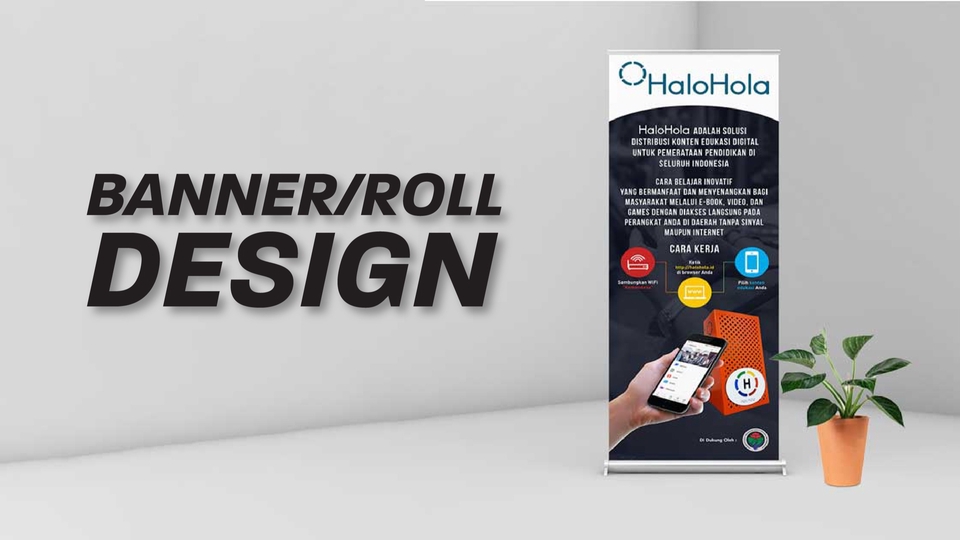 Jasa Desain Roll Banner, X Banner, Brosur, dll