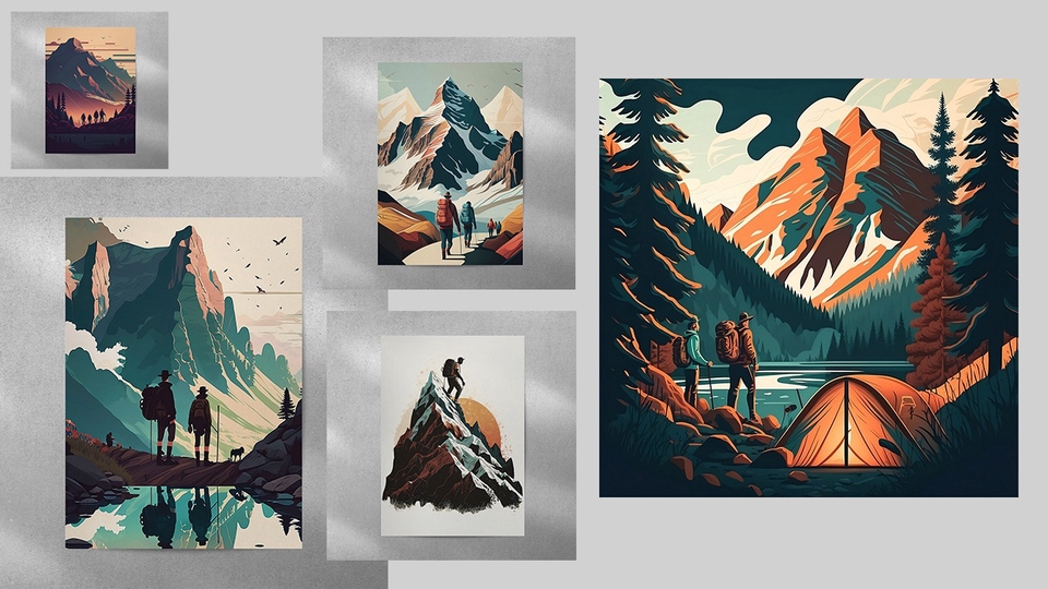 Membuat Ilustrasi Gambar Gunung untuk poster dan media lainya